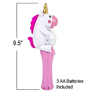 ArtCreativity Unicorn Wand - 9.5 Inch Light Up Spinning Wand with LEDs - Fun Pretend Play Prop for Kids - Unicorn Light Up Spinner Wand - Best Birthday Gift for Girls and Boys - Batteries Included