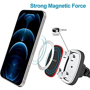 APPS2Car Suction Cup Magnetic Phone Mount for Car, Universal Dashboard Windshield Magnet Phone Holder Compatible with All Smartphones, Built-in 6 N52 Magnets