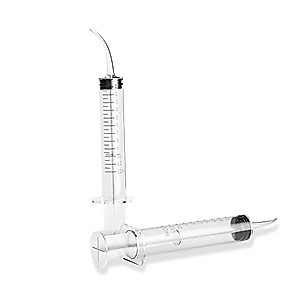 10 Pack Dental Syringes with Curved Tip Disposable Gradient Dental Irrigation Syringes for Oral Dental Care, Tonsil Stone Removal, Laboratory, Feeding Small Pets Curved Measurable