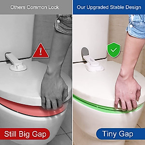 SumDirect Child Safety Toilet Lock - 3Pcs Upgraded Adhesive Baby Proof Toilet Seat Lock for Toddler, Kid, Pet with Strong Adhesive,No Tools Installation (3Pcs, White)