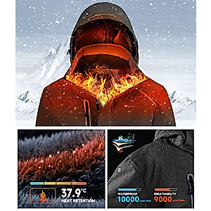 Heathyoga Mens Ski Jacket Waterproof Snowboard Jacket for Men Snow Jacket Skiing Jackets Snowboarding Jackets Ski Coats