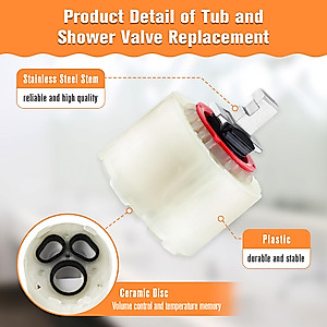 Enhon Replacement for 023529-0070A Cartridge, Compatible with American Standard Single Handle Kitchen Bathroom Tub/Shower, 47 MM, Volume and Temperature Control Pressure Balance Valve Cartridge