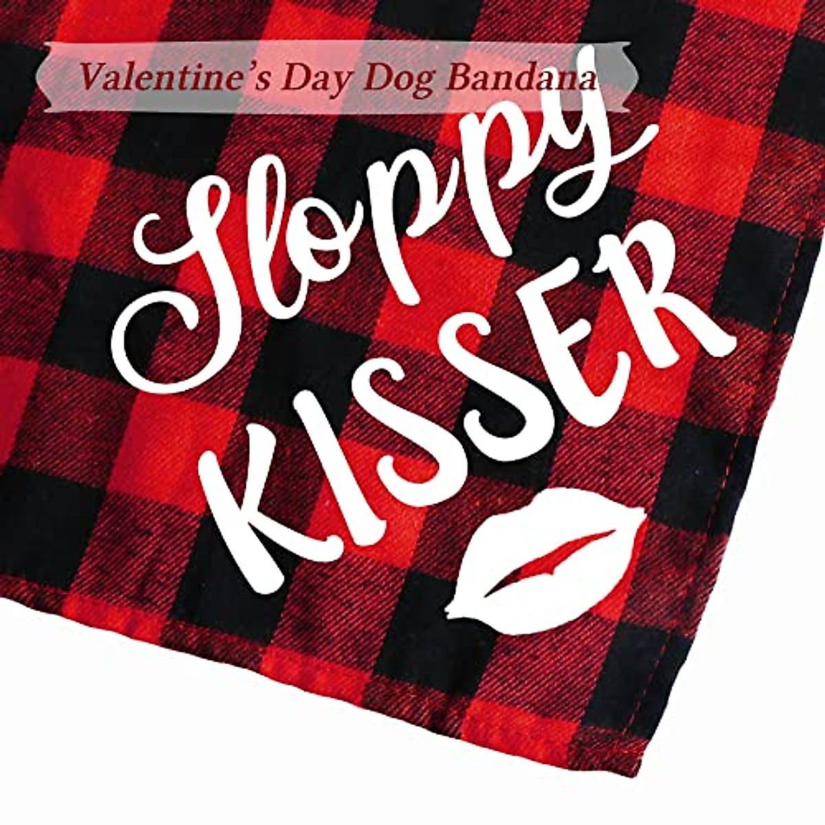 STMK 2 Pack Valentine's Day Dog Bandanas, Valentine's Day Plaid Dog Puppy Bandana for Dog Puppy Valentine's Day Wedding Holiday Party Decorations
