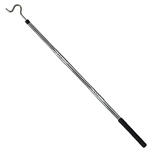 Frebuta Adjustable Long Reach Stick Clothes Poles Extend Closet Hook Pole 37 to 66 Inch Sponge Handle S Hooks Convenient Storage, Shutters Pole, Ceiling Home Reacher Poles Stainless Steels Assist Tool