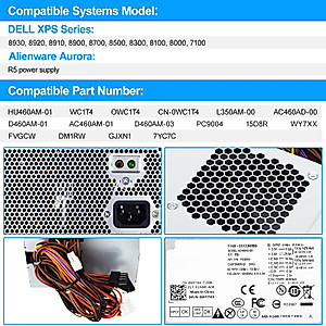 S-Union Upgraded HU460AM-01 WC1T4 D460AM-03 460W Power Supply Compatible with Dell XPS 8930 8920 8910 8900 8700 8300 8100 Power Supply,Replace DPS-460DB-15 AC460AM-01 L350AM-00 WY7XX Power Supply
