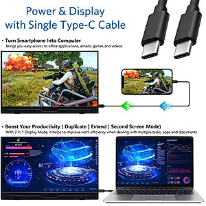 Portable Monitor - 17.3 Inch 1080P FHD IPS HDR Type C FreeSync Gaming Monitor with Type-C HDMI mini DP Speaker for Xbox PS4 Switch Laptop PC Phone Mac Surface, with Smart Case VESA mount (Renewed)