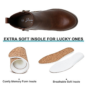 Jeossy Women's Ankle Boots, Classic Low Heeled Short Booties, 905 - Whisky, Size 8.5 US - Casual Comfortable Boots (DJY905 Whisky 08.5)