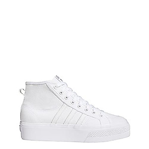 adidas Originals womens Nizza Platform Mid Sneaker, White/White/White, 8.5 US