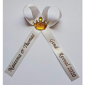 25 Personalized Baptism Christening Ribbons Party Favors or Baby Shower Sprinkle Bautizo Birthday Assembled Bows Custom Ribbon anos quinceaneras listones