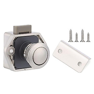 Durable Home Gadget Zinc Alloy Furniture Hardware Push Button Latch Cabinet Door Catch Cabinet Lock Car Push Lock - (Color: gold)