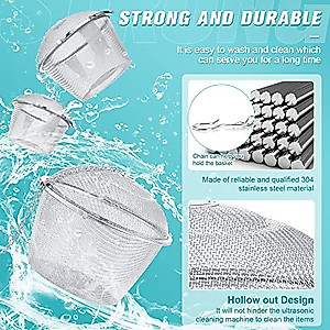 Ultrasonic Cleaner Baskets Ultrasonic Cleaning Solution Ultrasonic Parts Cleaner Jewelry Steam Cleaner Basket Cleaning Small Holder with Lock and Hook Stainless Steel (3 Pieces,1.7, 2.5, 4.3 Inch)