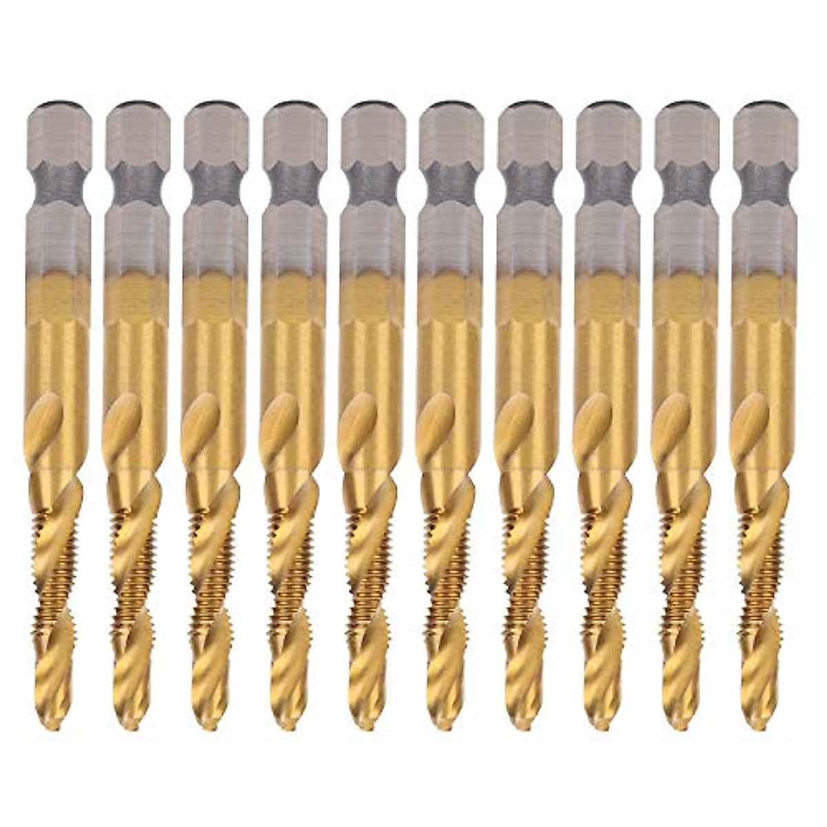 M5 tap, Tap Drill Bits, 4.2 Hex Square Shank High Speed Steel 10Pcs for Drilling Reaming