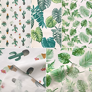 Mililanyo 8pcs 18 x 22inches (46x56cm) Cotton Fabric Cactus Pattern Pre-Cut Quilt Squares Fat Quarters Fabric Bundles for Sewing and Quilting