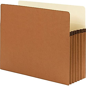 Smead File Pocket, Straight-Cut Tab, 5-1/4" Expansion, Letter Size, Redrope, 50 per Carton (73810)