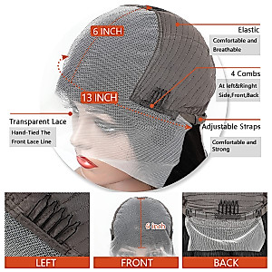 LUCLUEME 13x6 Hd Straight Lace Front Wigs Human Hair Transparent Lace Frontal Wigs for Black Women Human Hair Glueless Wigs Human Hair Pre Plucked with Baby Hair Natural Color 18 Inch