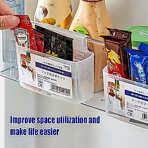 Klyuqoz Mini Fridge Accessories Pack of 6, Refrigerator Door Organizer, Condiment Organizer, Mini Hanging Storage Boxes for Home Kitchen Saucing Storage, Clear