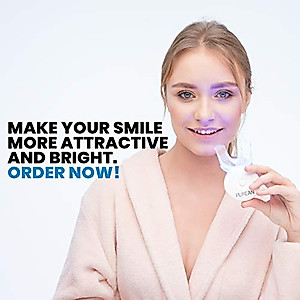 Purean Teeth Whitening Kit with LED Light – 2 Syringes of 5ml Professional 35% Carbamide Peroxide Tooth Whitener Gel – Bright White Smile Set with Mouth Tray