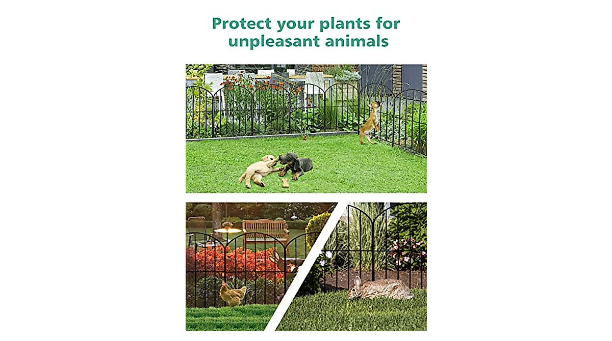 20 Pack Garden Fence Border - Durable Rust-Proof Metal Edging for Gardens