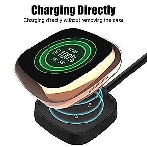 KPYJA Screen Protector Compatible with Fitbit Sense 2/Versa 4 Case, Soft TPU Plated Case All-Around Protective Screen Full Cover Bumper Compatible for Fitbit Sense 2/Versa 4 Smart Watch