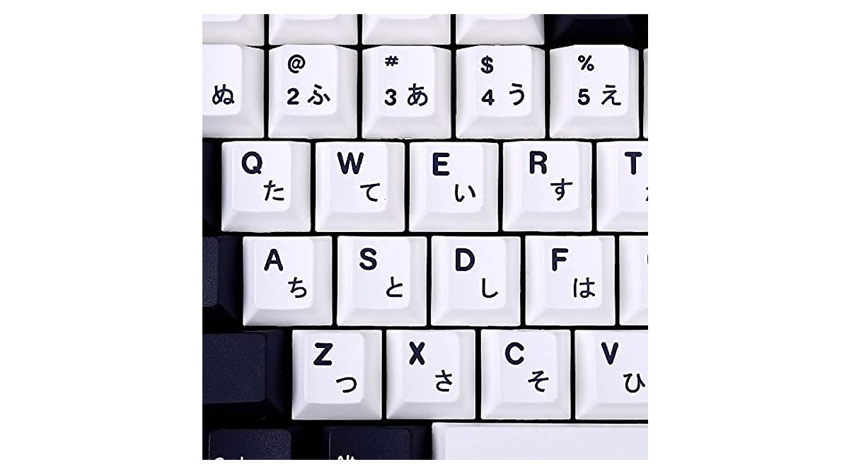 Japanese Black & White Keycaps for Custom Keyboards