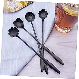 UPKOCH 3 Pcs Stainless Steel Spoon Stainless Steel Set Stir Sticks for Cocktails Dinnerware Spoons Silverware Set Decorative Spoon Ice Cream Scoop Coffee Spoon Mixing Spoon Tea Spoon