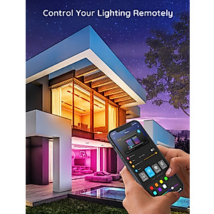 Govee Smart LED Strip Lights, 50ft WiFi RGB LED Lights, Works with Alexa and Google Assistant, DIY Mode and Music Sync Strip Lights for Bedroom, Living Room, Kitchen (No Remote Include)