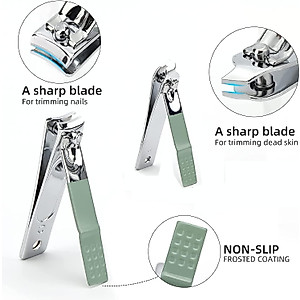 Manicure Set Nail Clipper Set Men Women Toe Finger Nail Clipper Personal Care Tools with Portable Travel Case Manicure Pedicure Tools Grooming Kit Gift for Men Women Family Friends Wife(Green)