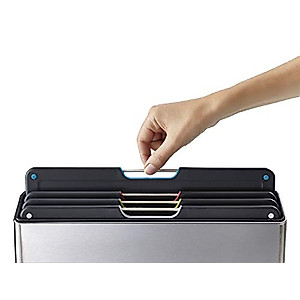 Joseph Joseph Folio 4-Piece Color coded Cutting Board Set, Slimline Case for Organized Kitchen Storage, Large, Stainless Steel