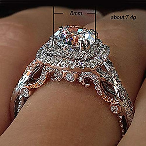 Kuyiuif 18K Gold Silver Wedding Ring Split Shank Pave Set 1 Carat Moissanite Engagement Ring Wedding Anniversary for Women (10)