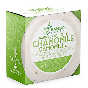 BAMBOEARTH Solid Shampoo Bar And Conditioner Effect Hair Soap – 100% Organic Shampoo Bars For Hair With All Natural Plant Based Essential Oils And Zero Waste Biodegradable Packaging (Chamomile)