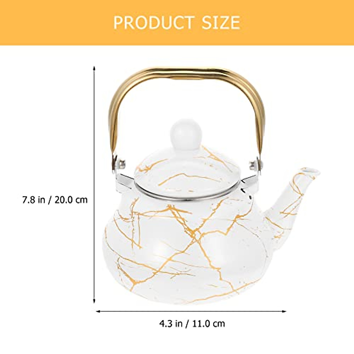 Enamel Teapot Porcelain Enameled Teakettle 1.5L Vintage Tea Kettle Teapot Water Kettle Coffee Kettle Teapot Water Boiling Kettle for Home Gas Stove