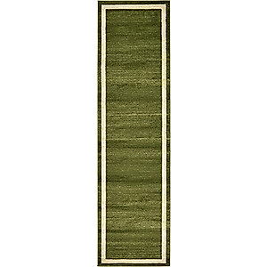 Unique Loom Del Mar Collection Area Rug - Maria (2' 7" x 10' Runner, Green/ Ivory)