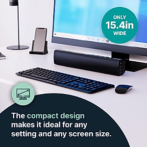 Majority Bluetooth Soundbar with Subwoofer | 100 Watts Sound bar for TV | 2.1 Stereo TV Sound Bar with Optical, RCA, USB, and AUX Playback | TV Speaker Bowfell Plus Sound Bar with Subwoofer