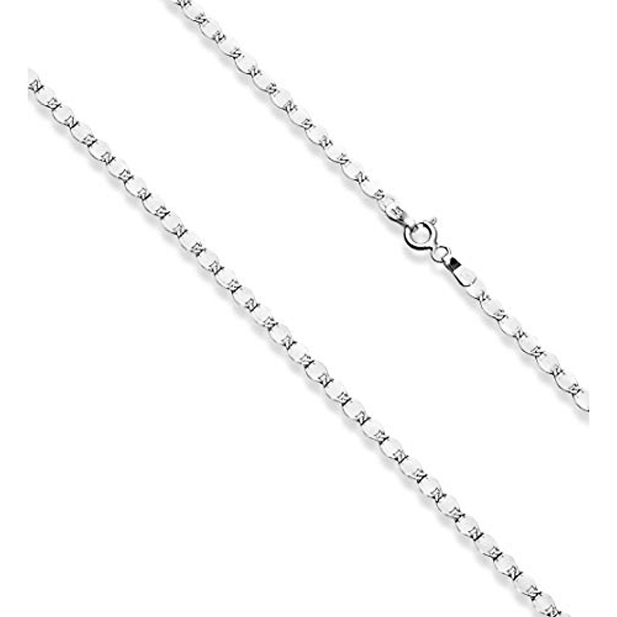 Miabella 925 Sterling Silver Figaro, Beaded Singapore, Sparkle, Cuban Link Chain, Adjustable Sterling Silver Choker Necklace for Women Made in Italy (Sparkle, Length 15+2 Inches)