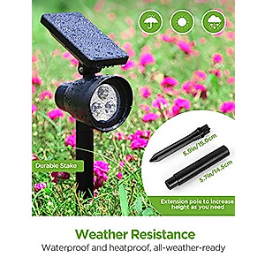 InnoGear Solar Lights, 2-in-1 Waterproof 3 LED Solar Spotlights Adjustable Wall Light Landscape Lighting Security Light Outdoor Auto On/Off for Patio Deck Yard Garden Driveway, Pack of 4
