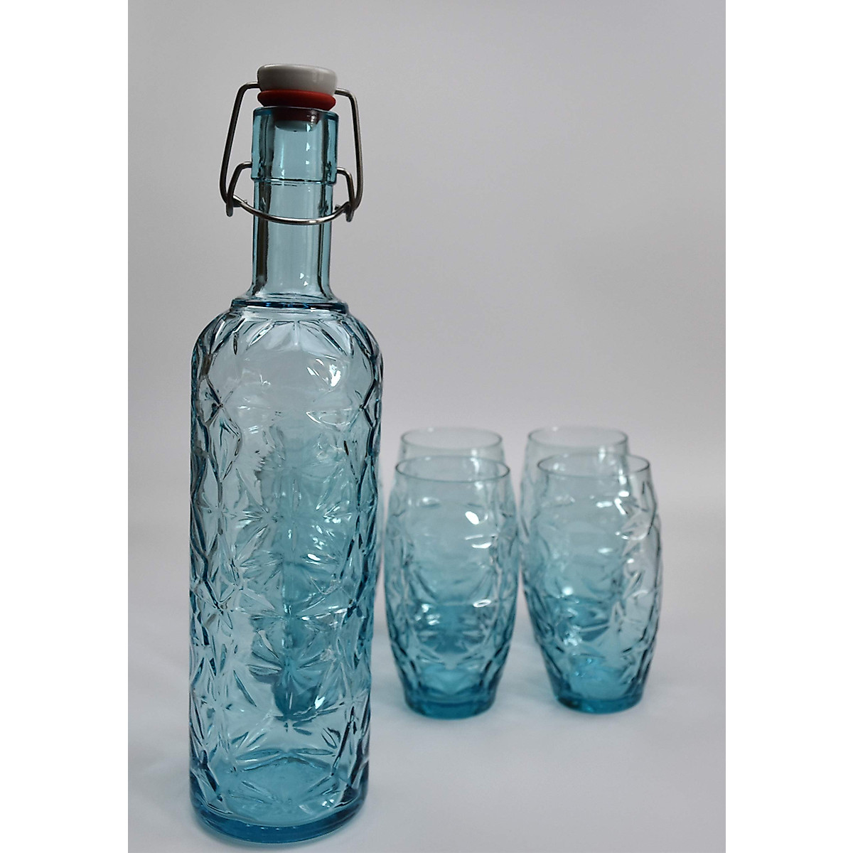 Bormioli Rocco Oriente Bottle, Set of 6, Cool Blue