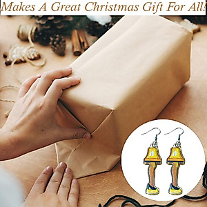 Cute Leg Lamp/ Pink Rabbit Pajamas, Fragile Box Earrings for Christmas, Tacky Sweater Parties, Teachers, Christmas Story Parties and More. Fun Pair of Christmas Earrings! Dangle Christmas Earrings for