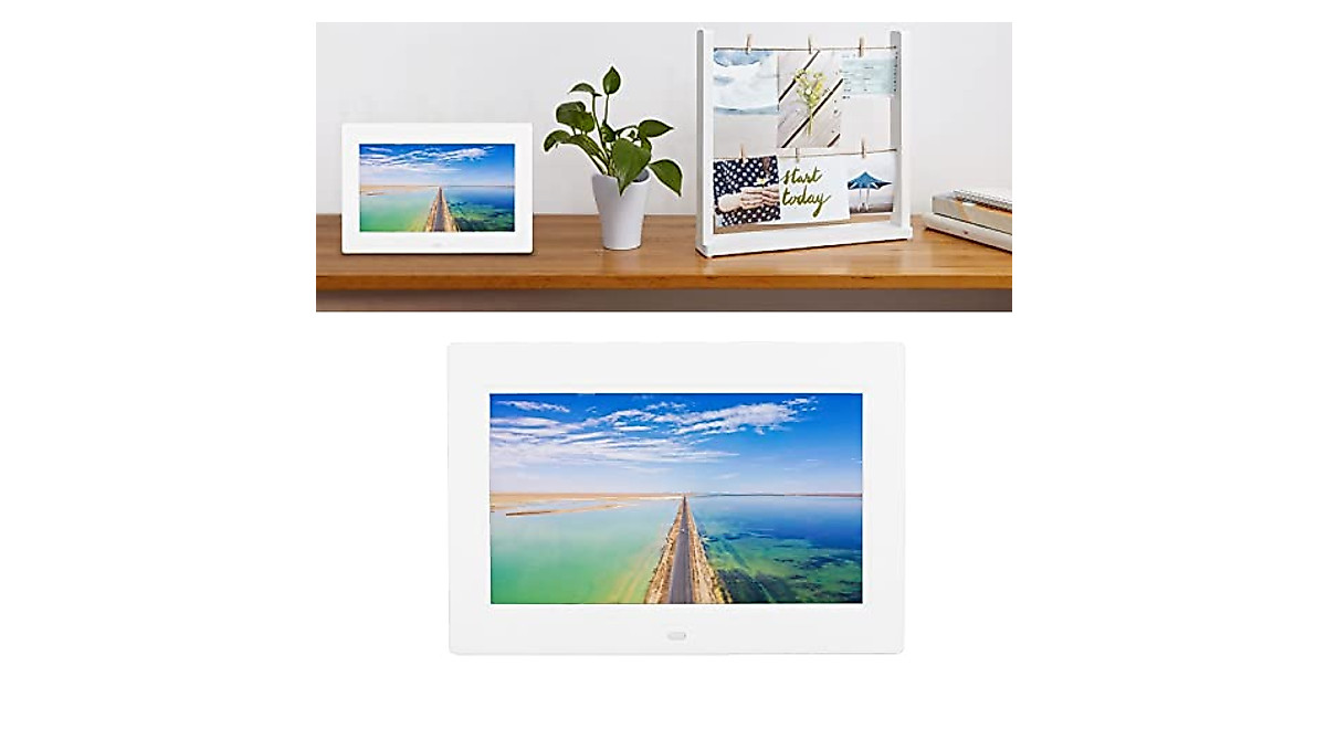 Stylish 10 Inch Digital Photo Frame with Speaker & Remote