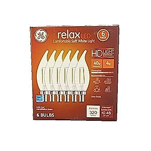 GE Relax LED Comfortable Soft White Light 40W Replacement Bulb (Pack of 6)