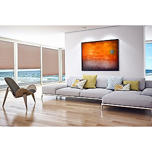 Redi Shade No Tools Easy Lift Trim-at-Home Cordless Pleated Light Blocking Fabric Shade Natural, 36 in x 64 in, (Fits windows 19 in - 36 in)