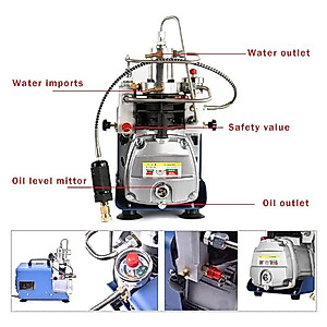 YONG HENG High Pressure Air Compressor Pump,Adjustable Control with Auto-Stop 110V 30Mpa Electric Air Pump Air Rifle PCP 4500PSI Paintball Fill Station for Fire Fighting and Diving