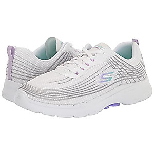 Skechers Women's GO Walk 6-Inner Joy Sneaker, White/Multi, 10