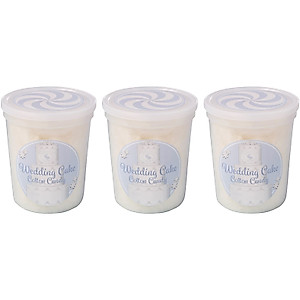 Wedding Cake Gourmet Flavored Cotton Candy (3 Pack) – Unique Idea for Holidays, Birthdays, Gag Gifts, Party Favors…