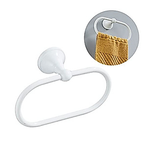 DOITOOL 3pcs Stainless Bathroom Toilet Black Face Round Towel Showers Towels Rod Angle Storage Hotel Mounted Rack E Hanger Kitchen Simplicity Wall-Mounted Holder Self Hand Oval