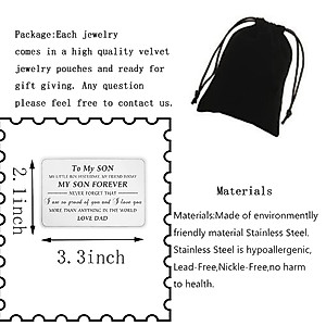 NC Wallet Card Insert for Son Daughter from Mom Dad Inspirational Birthday Graduation Wedding Christmas Gifts for Daughter Son (MY LITTLE SON)