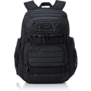 Oakley Men's 30L Enduro 3.0 Big Black Backpack for Hiking Backpacking Camping Traveling + BUNDLE with Designer iWear Collapsible Water Bottle with Carabiner