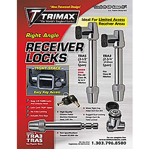 Trimax TRA5 Silver Premium Limited Access Right Angle Receiver Lock (5/8" Dia, 3-1/2" Span)