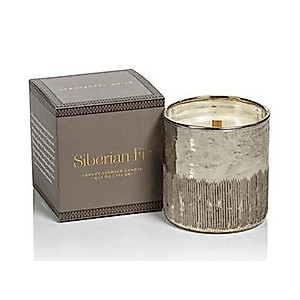 Zodax Siberian FIR Antique Silver Wood Wick Scented Candle