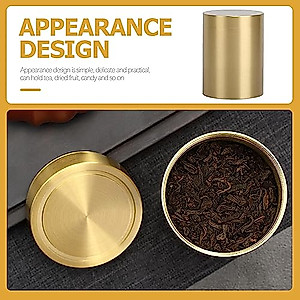 Airtight Containers Tea Canister Sealing Tea Jar Polished Tea Leaf Storage Jar Vintage Tea Canister Coffee Bean Can Copper Canister Food Container (11X6.5cm) Containers for Food