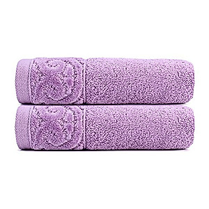 Jixiangdou Hand Towel , Cotton Hand Towel Ultra Soft Large Absorbent Towel for Bathroom Home Hotel Spa, 13 x 30 Inches, 2 Pack,Purple
